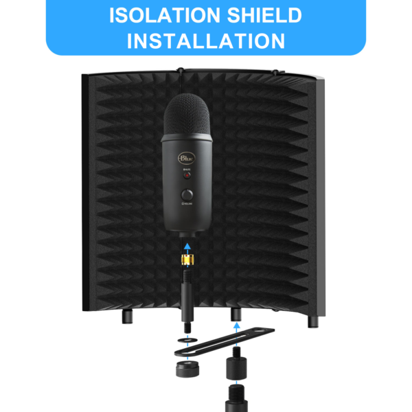 Audio Array Foldable Microphone Isolation Shield with Triple Sound ...