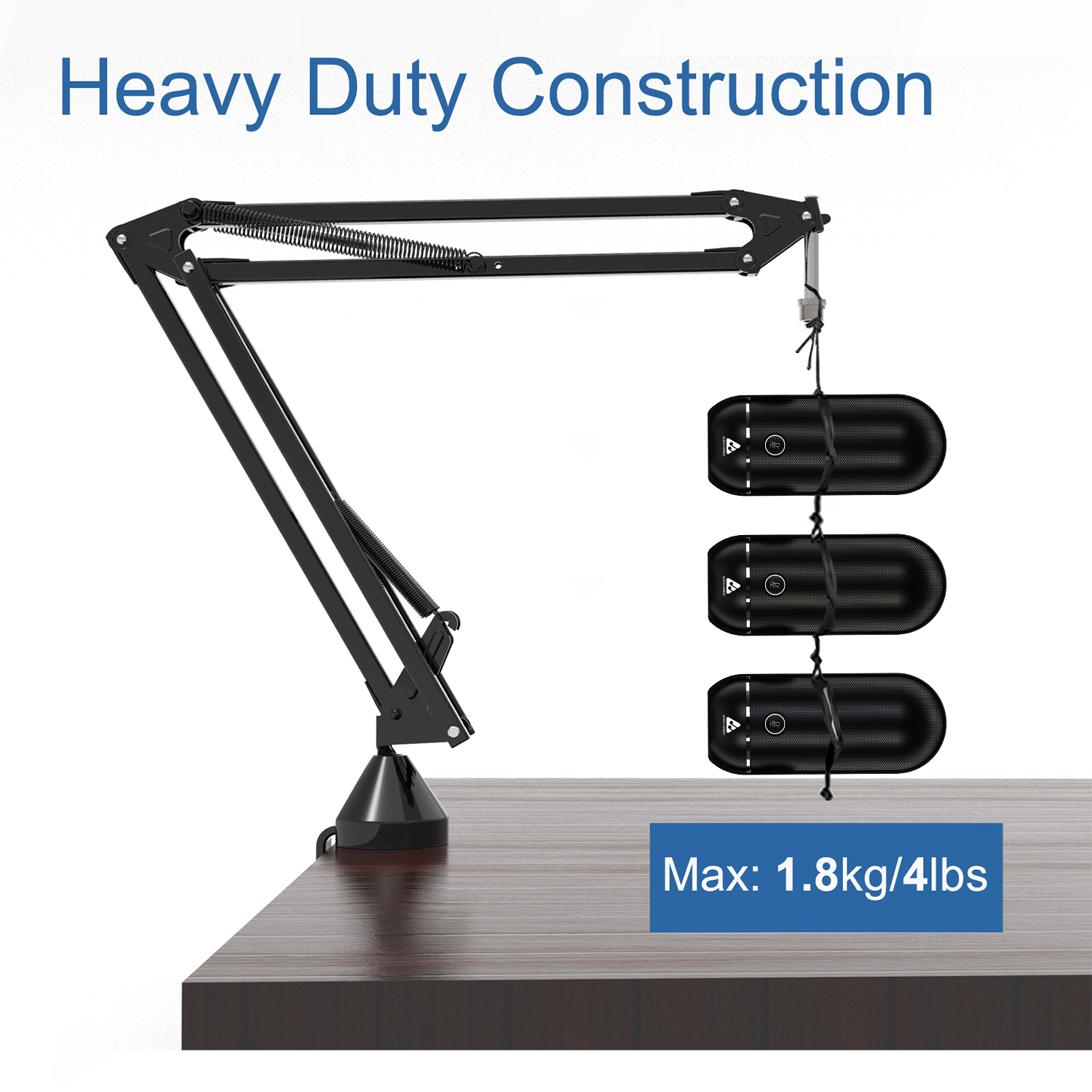 Audio Array Microphone Arm Stand, Suspension Boom Scissor Mic Stand ...