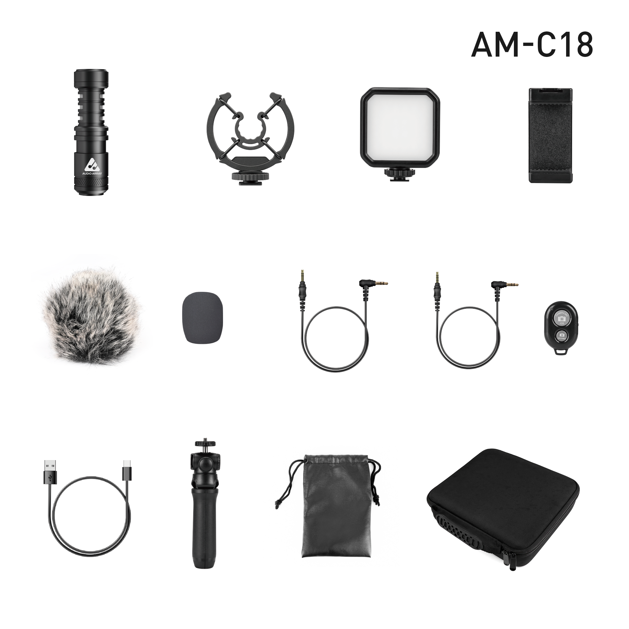 Audio Array Omnidirectional Condenser Shotgun Microphone kit with 3.5mm ...