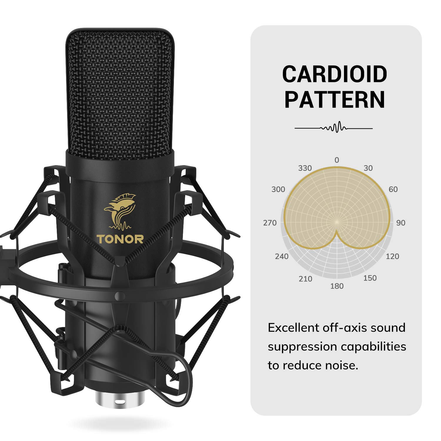 TONOR XLR Condenser Microphone, Professional Cardioid Studio Mic Kit ...